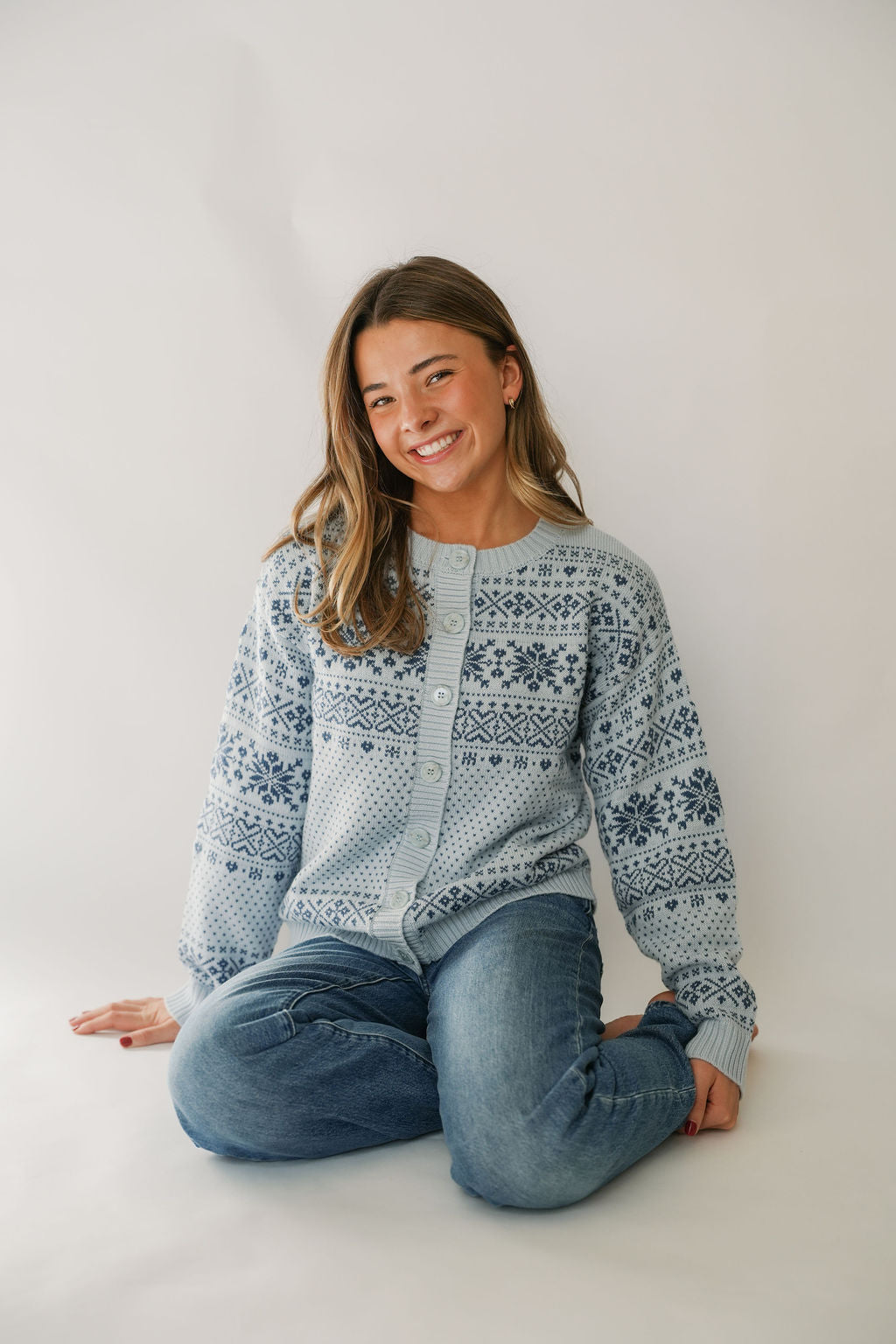 Snowflake Cardigan Frost – GARN